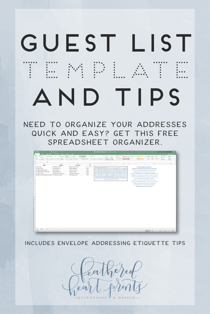 Wedding Guest List Template and Etiquette Tips for Addressing Envelopes ...